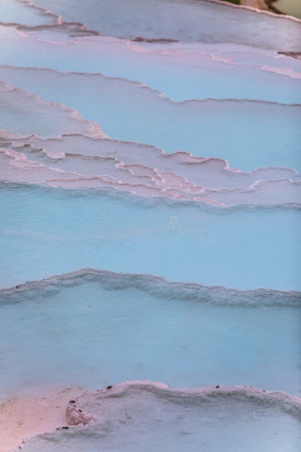 Travertin Terraces in Pamukkale, Turkey Stock Photo - Image of ...