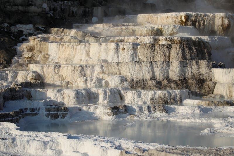 Travertine Formation in Mammoth Hot Springs Stock Image - Image of ...
