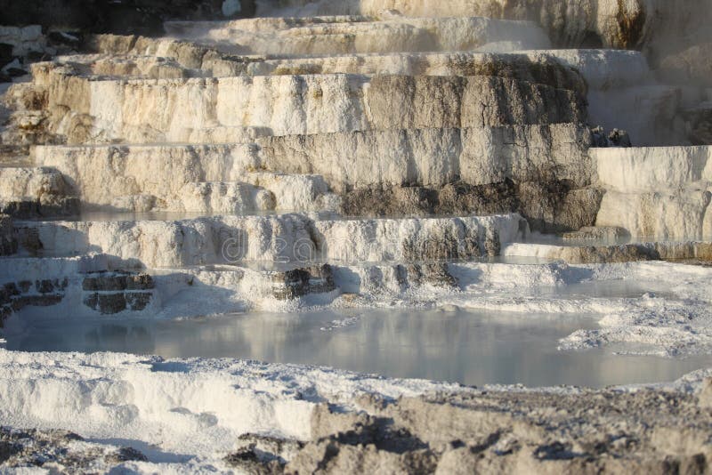 Travertine Formation in Mammoth Hot Springs Stock Image - Image of ...