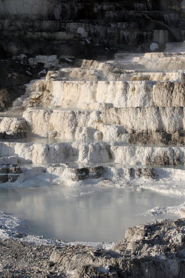 Travertine Formation in Mammoth Hot Springs Stock Photo - Image of ...