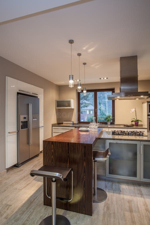 Travertine House - Luxurious Kitchen Stock Photo - Image of comfortable ...