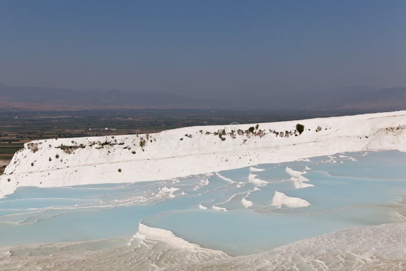 Travertine Pools and Terraces at Pamukkale, Turkey Stock Image - Image ...