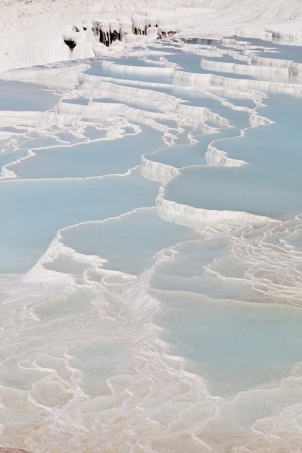 Travertine Pools and Terraces at Pamukkale, Turkey Stock Image - Image ...