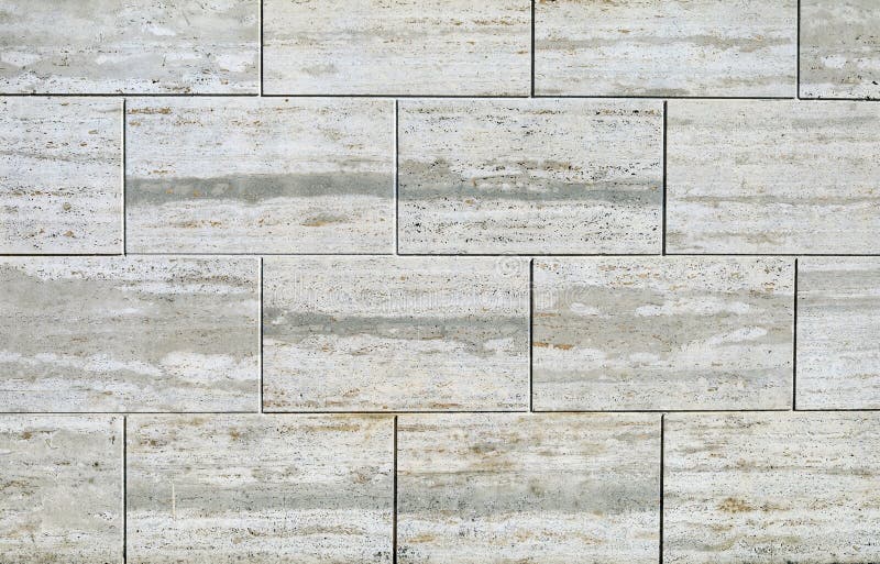 Travertine Stone Tiles, Cladding Wall for Exterior. Stock Photo - Image ...