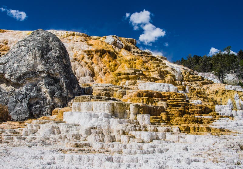 Travertine Terrace, Yellowstone Stock Photo - Image of mammoth ...