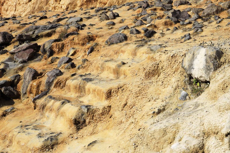 Travertines of Jvari Pass in Kazbegi National Park, Georgia Stock Image ...