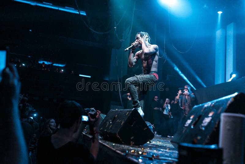 Travis Scott Performing in Moscow Editorial Photo - Image of trap ...