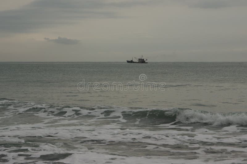 A trawl ship. stock photo. Image of trawl, ship, grey - 84687944
