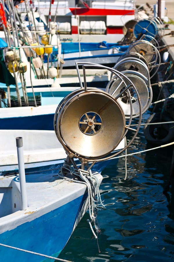 Trawl Winch on Board the Fishing Vessel. Stock Image - Image of fish ...