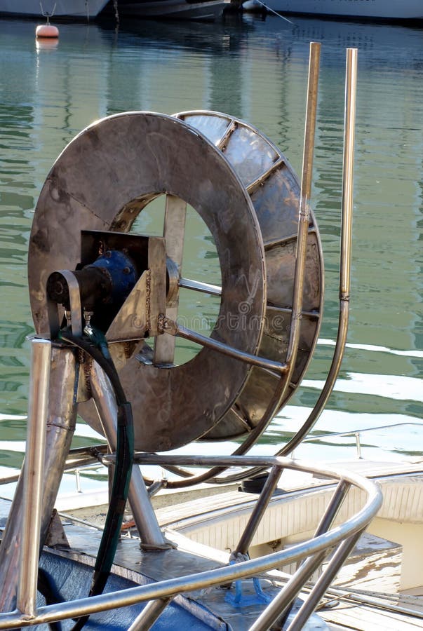 Trawl Winch on Board the Fishing Vessel. Stock Image - Image of fish ...