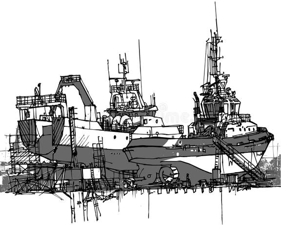 Drawing Trawler Stock Illustrations – 171 Drawing Trawler Stock ...