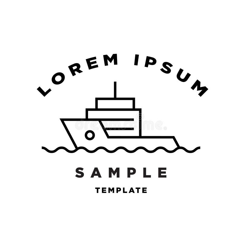 Trawler Minimal Sign Vector Design Stock Vector - Illustration of water ...