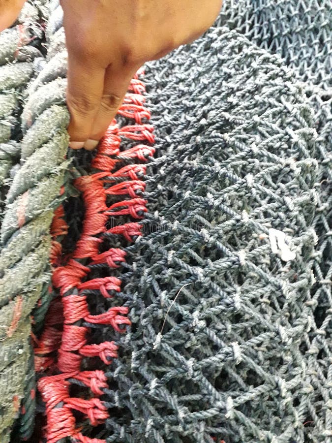 Trawling of Fishing Net Material (polyethylene). Stock Image - Image of ...