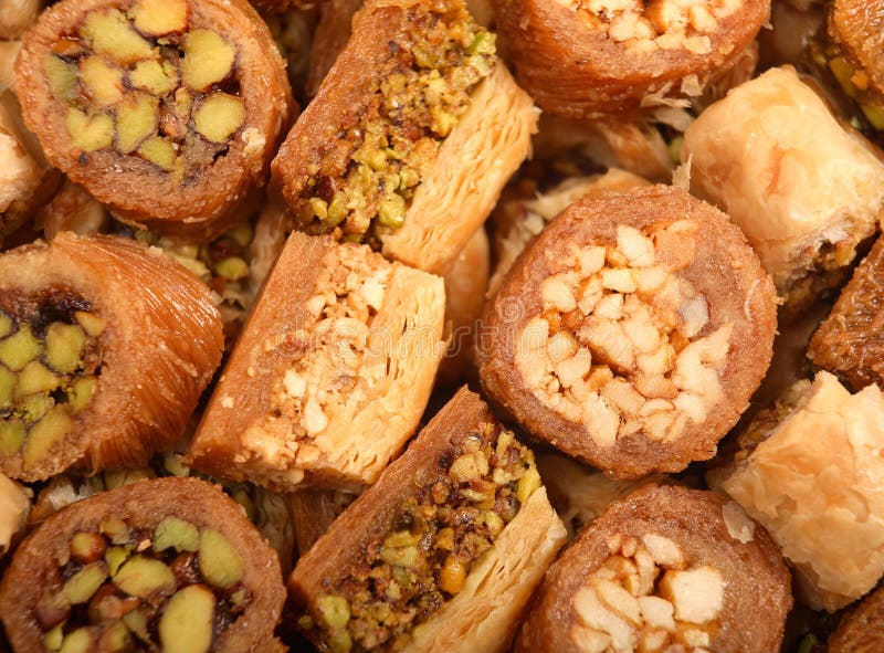 Tray of Arabic pastries stock image. Image of arabic, chopped - 6144427