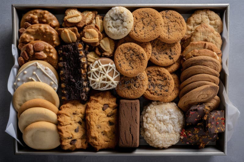 Tray of Assorted Cookies and Biscotti with Different Shapes, Flavors ...