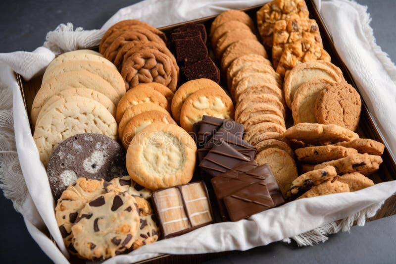 Tray of Assorted Cookies and Biscotti with Different Shapes, Flavors ...