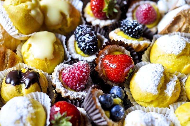 Tray of assorted pastries stock image. Image of gourmet - 20323327
