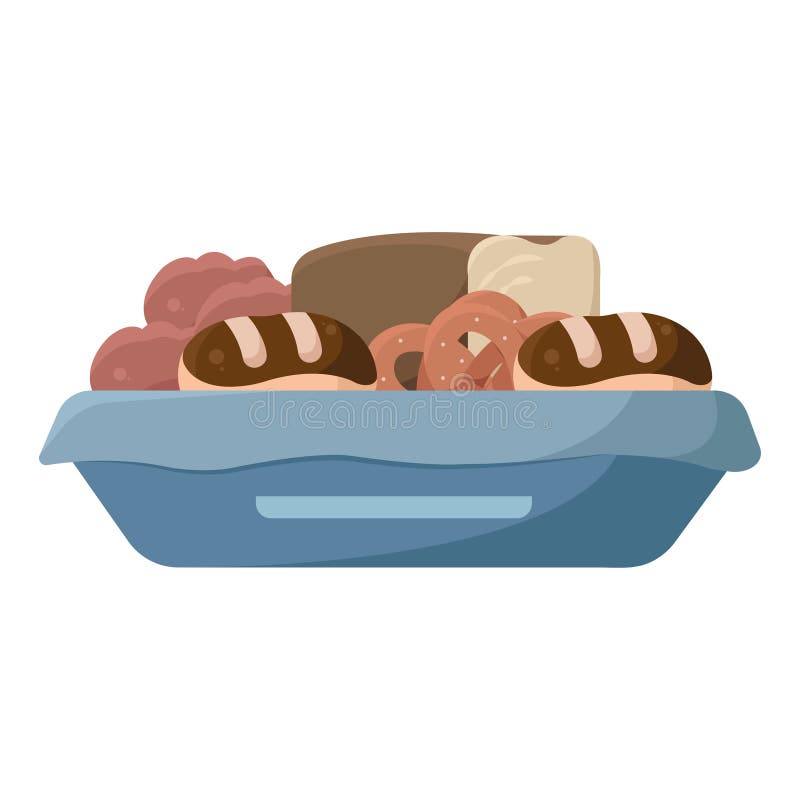Tray of Baked Goods. Vector Stock Vector - Illustration of glaze ...