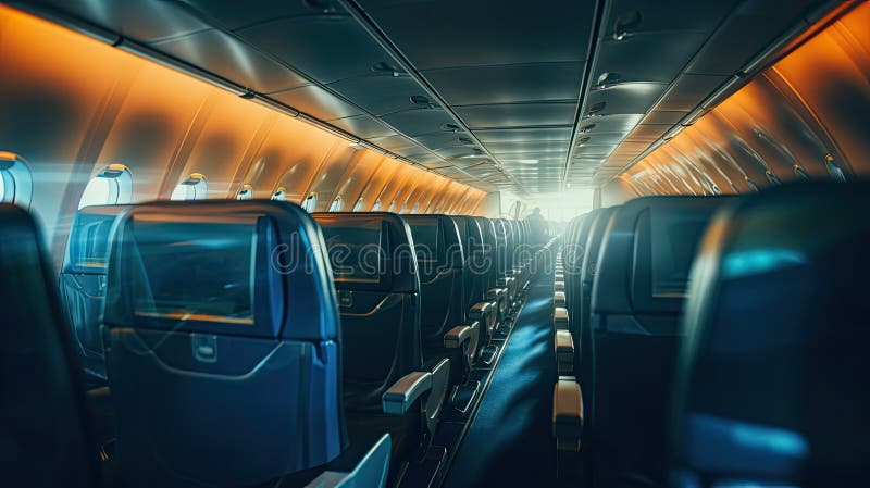 Tray Blurred Aircraft Interior Stock Illustration - Illustration of ...