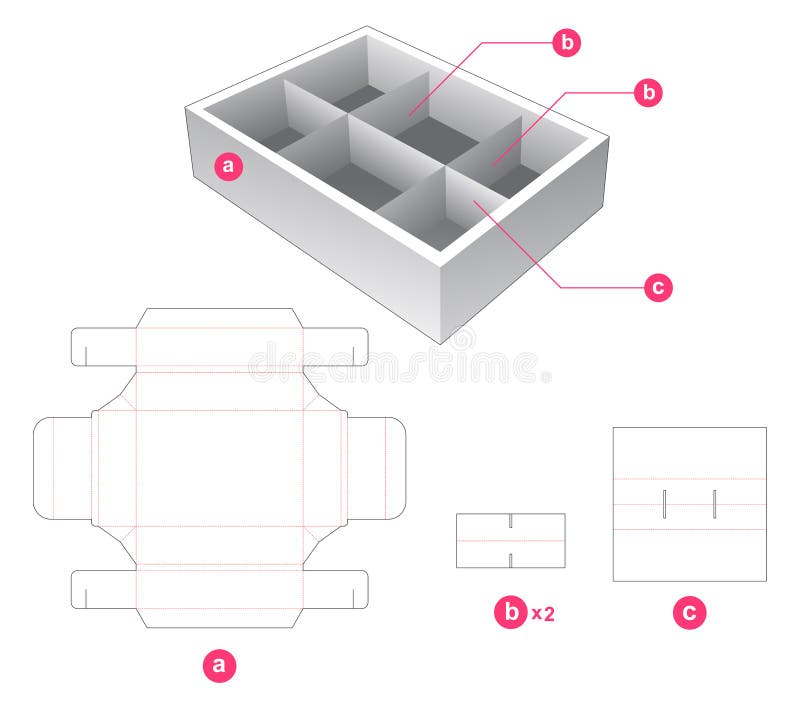 Packaging Box Lid Insert Die Cut Template Stock Illustrations – 17 ...