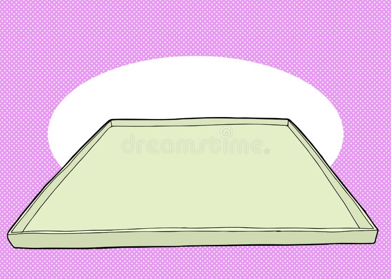 Tray Cartoon Over Purple stock illustration. Illustration of drawn ...