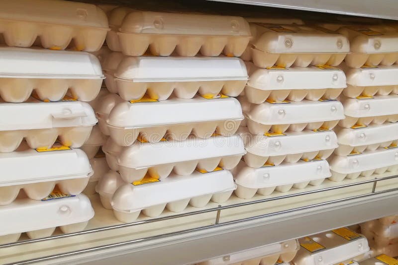 Tray with Chicken Eggs in the Store Stock Photo - Image of easter ...