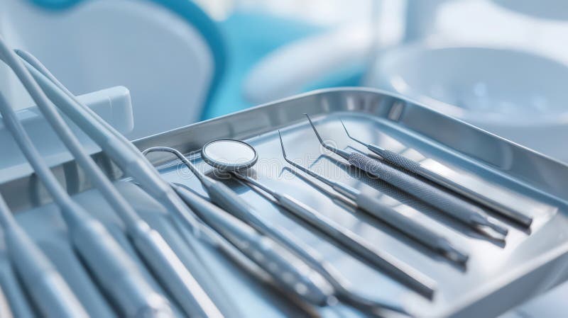 Clean Dental Tools Prepared for Treatment Stock Photo - Image of ...