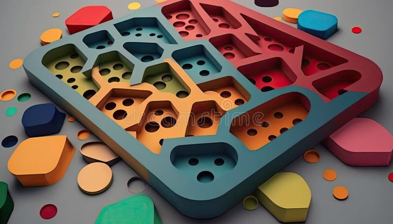 A Tray of Colorful Paper Punches Arranged in Different Shapes ...