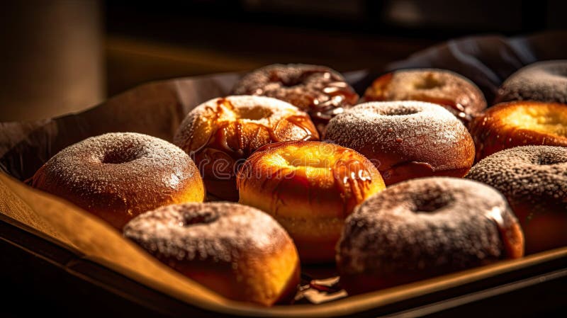 A Tray of Different Types of Donuts Stock Image - Image of food, close ...