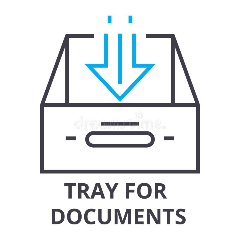 Tray for Documents Thin Line Icon, Sign, Symbol, Illustation, Linear ...