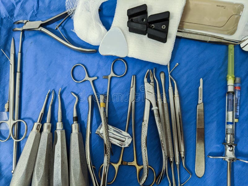 A Tray Filled with Dental Surgical Instruments Stock Image - Image of ...