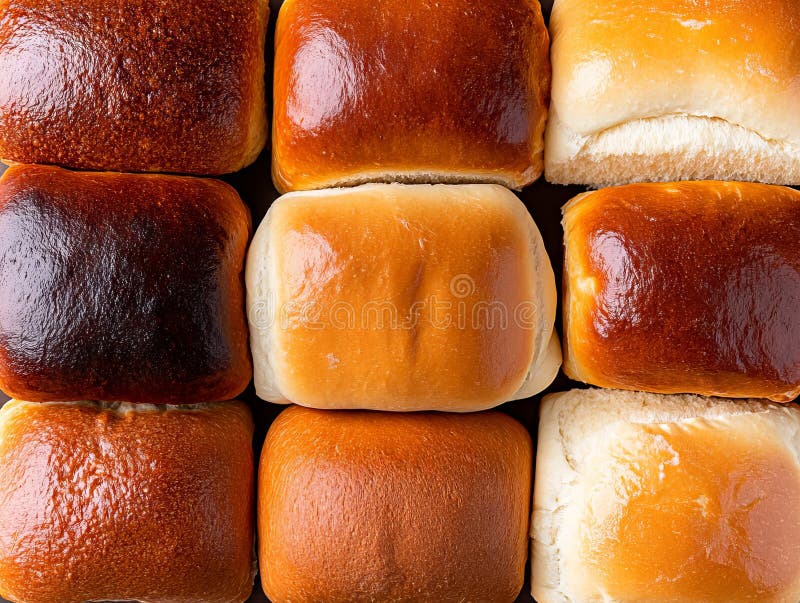 A Tray Filled with Lots of Different Types of Rolls Stock Image - Image ...