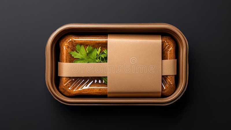 A Tray of Food with a Plastic Wrapper on Top. Generative AI Stock ...