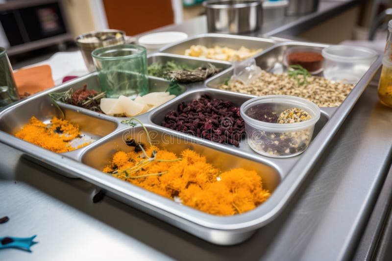 Tray of Fresh, Zero-waste Ingredients for Cooking Class Stock ...