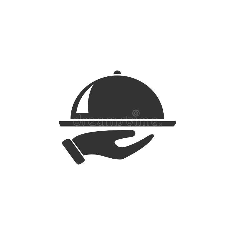 Tray on the hand icon stock illustration. Illustration of gourmet ...