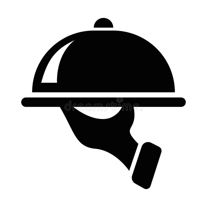 Tray on the Hand Icon. Waiter with Food Tray, Vector Illustration Stock ...