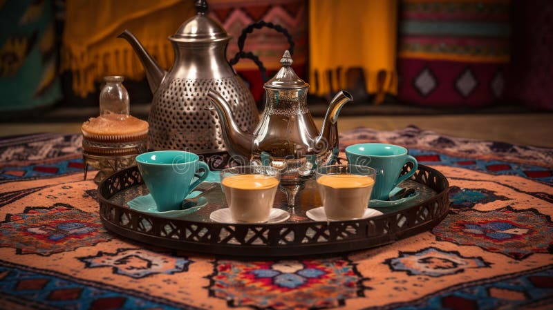 A Tray that Has Some Cups on it. AI Generative Image Stock Illustration ...