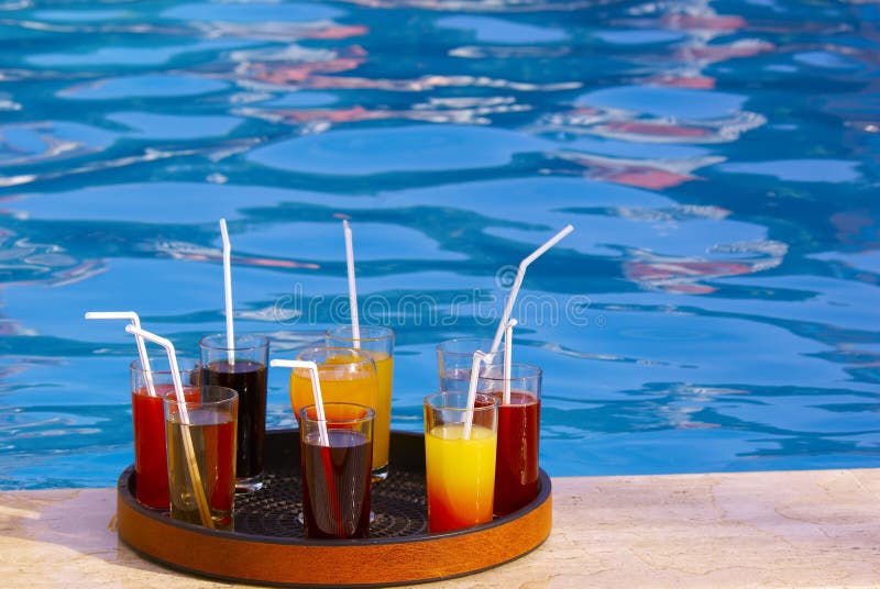 Poolside with Drinks stock image. Image of casual, caucasians - 5087843