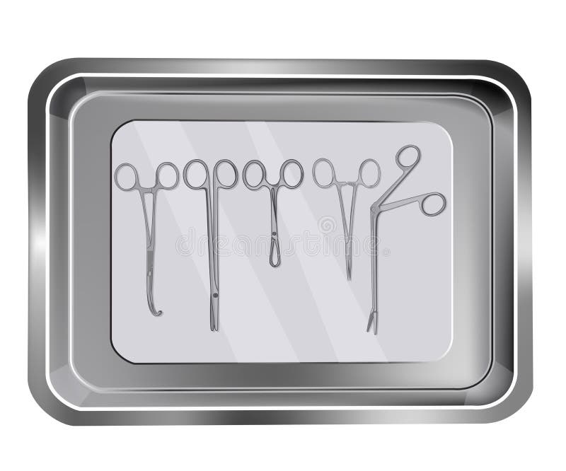 Tray with Medical Instruments Vector Illustration. Stock Vector ...