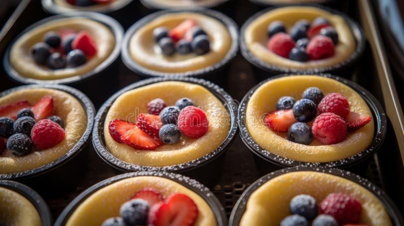 Tray Mini Dutch Baby Pancakes Stock Illustration - Illustration of ...