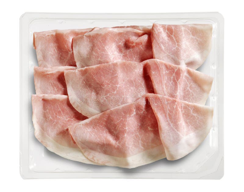 Tray Packaged of Presliced Baked Ham Stock Photo - Image of food, snack ...