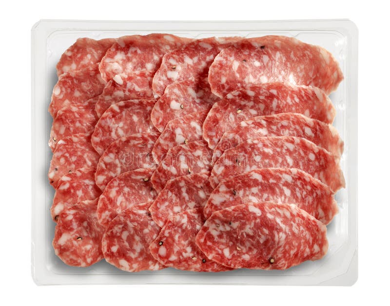 Tray Packaged of Presliced Salame Parma Stock Image - Image of pack ...