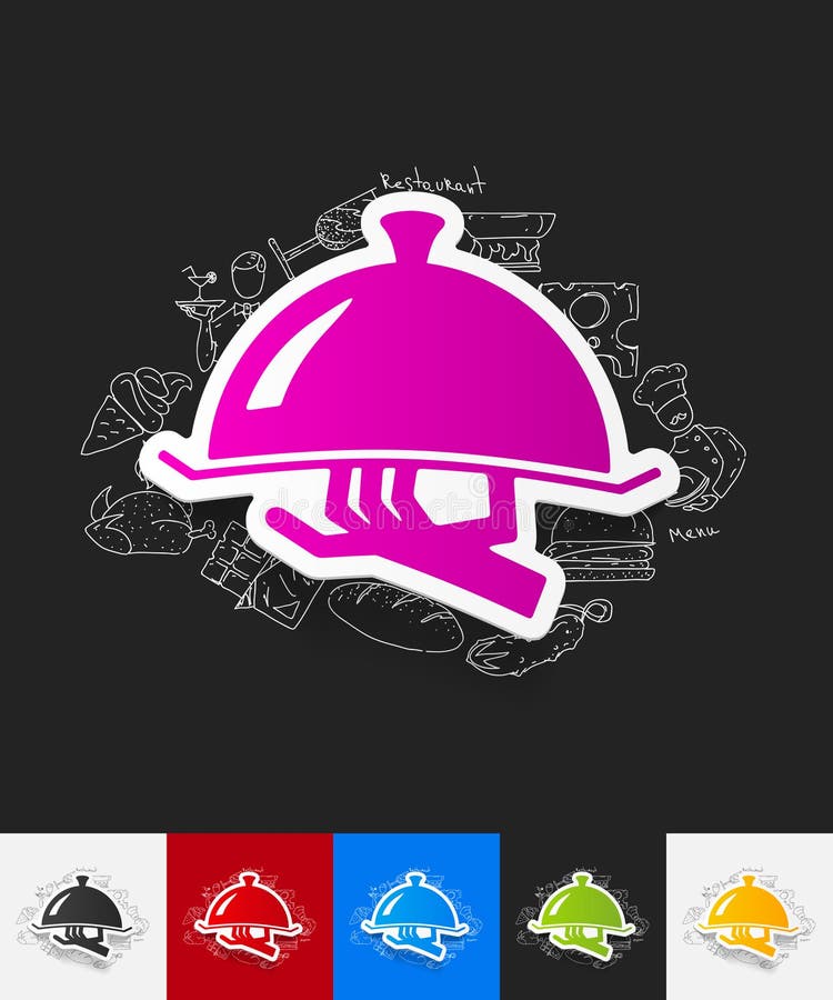 Tray Paper Sticker with Hand Drawn Elements Stock Vector - Illustration ...