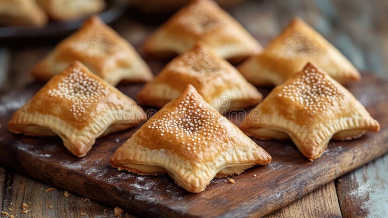 A Tray of Pastries with a Wooden Surface Stock Photo - Image of ...
