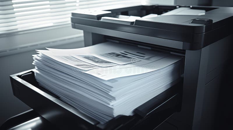 Tray printer office stock illustration. Illustration of efficiency ...