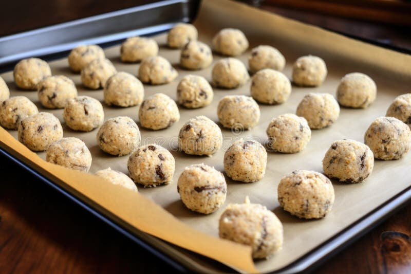 A Tray of Raw Cookies Ready To Go into the Oven Stock Illustration ...