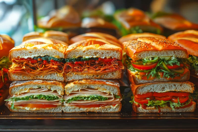 A Tray of Sandwiches with Different Types of Sandwiches on it ...