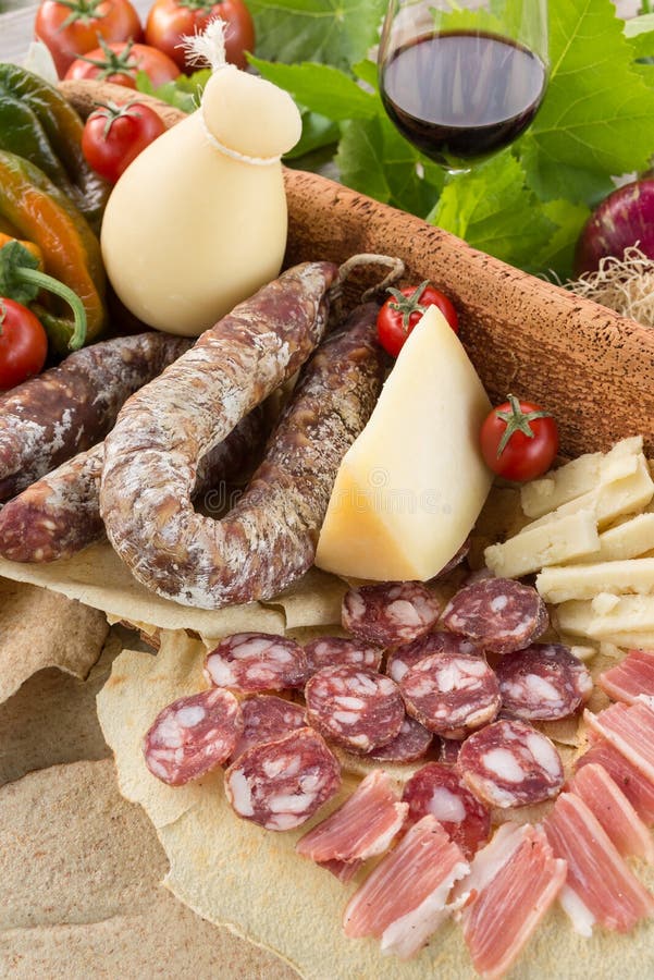 Tray of Sardinian Food stock image. Image of appetizer - 55301075