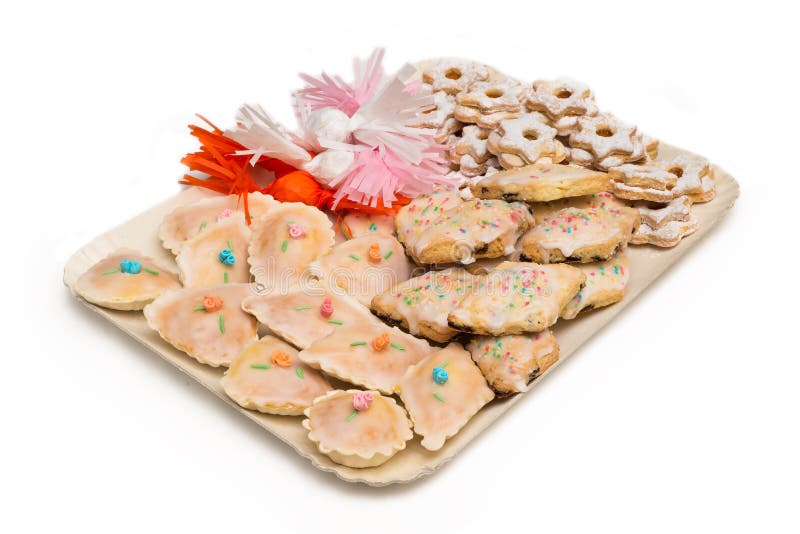 Tray of Sardinian pastries stock image. Image of biscuits - 64044743