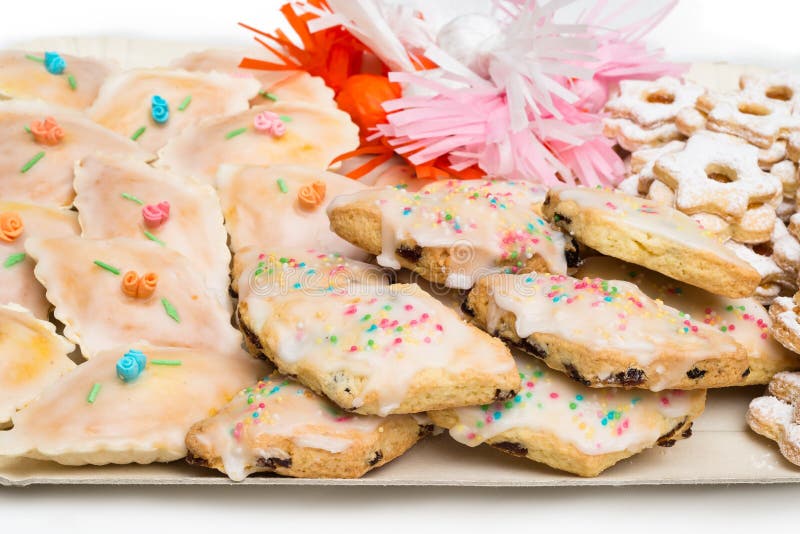 Tray of Sardinian pastries stock photo. Image of biscuits - 64044872